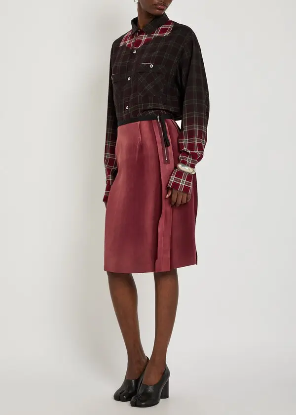 MAISON MARGIELA Reverse-effect Satin Midi Skirt