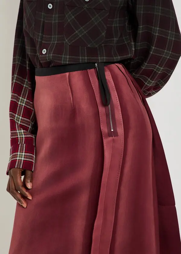 MAISON MARGIELA Reverse-effect Satin Midi Skirt