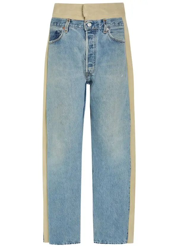 BSIDES Rework Vintage Suede And Denim Jeans