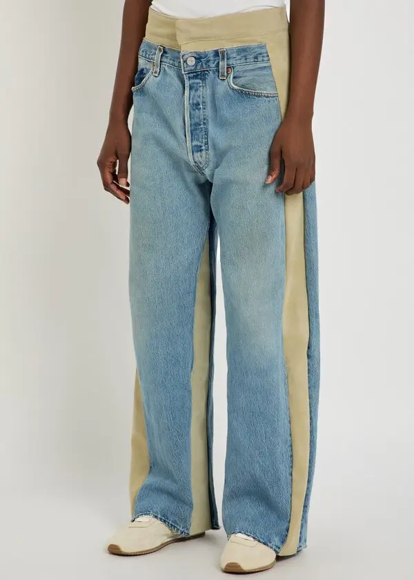 BSIDES Rework Vintage Suede And Denim Jeans
