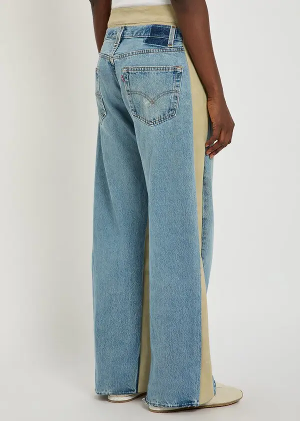 BSIDES Rework Vintage Suede And Denim Jeans