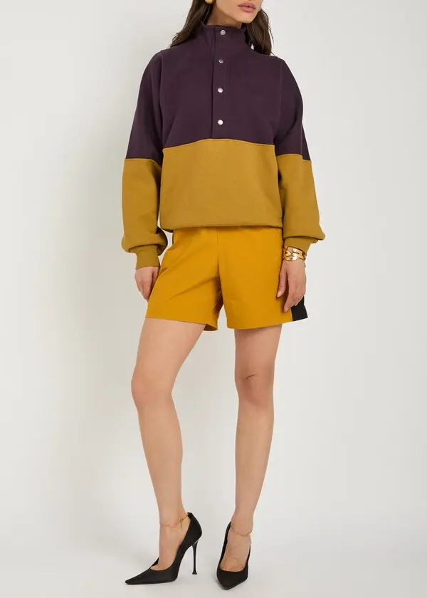 Saint Laurent Logo-embroidered Panelled Cotton Sweatshirt