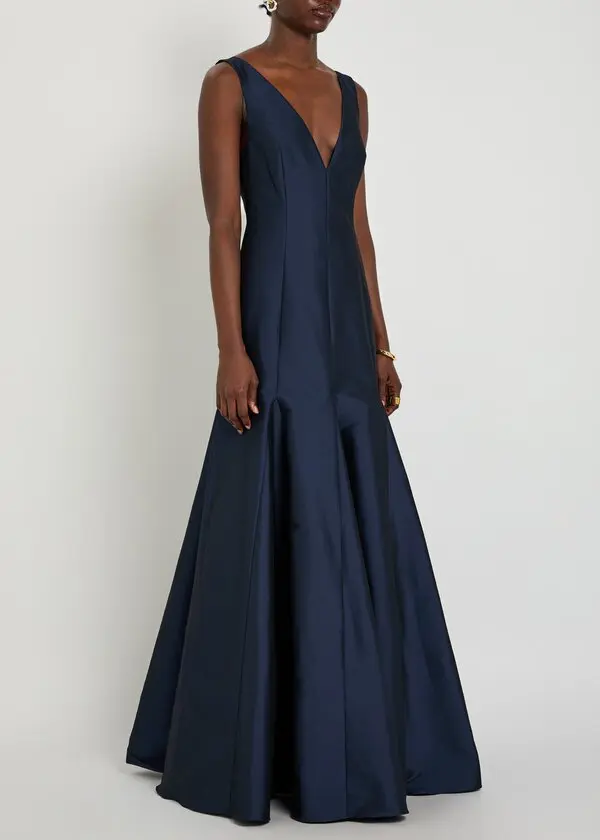 Bernadette Aurelia Taffeta Gown - Navy