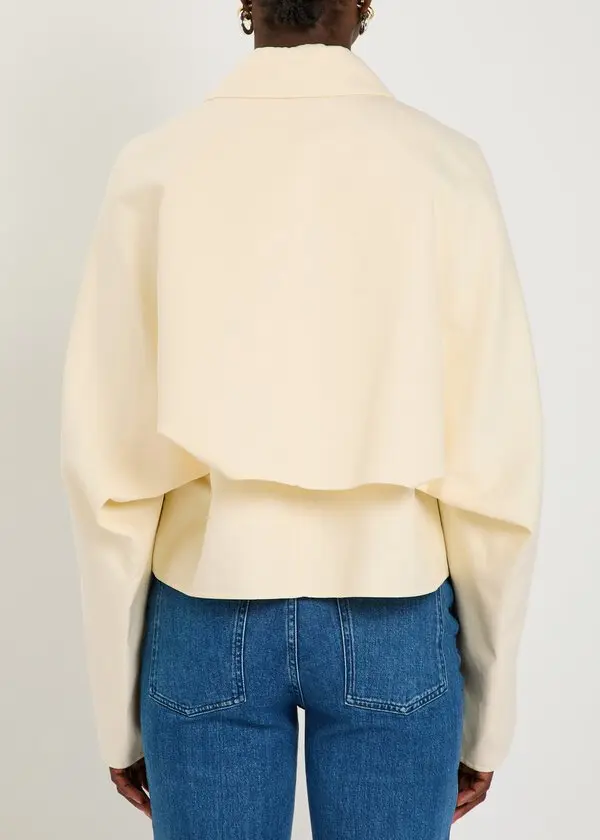 Another Tomorrow Cotton Boxy Jacket - Beige