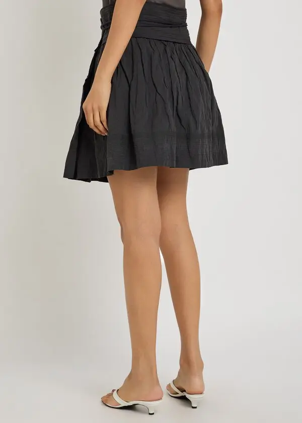 LEMAIRE Cotton-blend Mini Wrap Skirt - Dark Grey