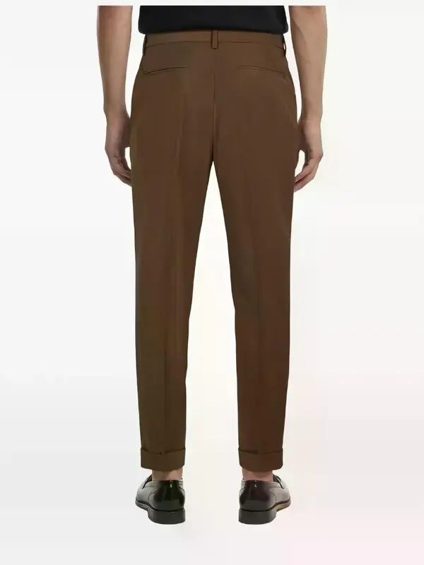 DEVORE INCIPIT Pleated Turn-up Trousers - Brown