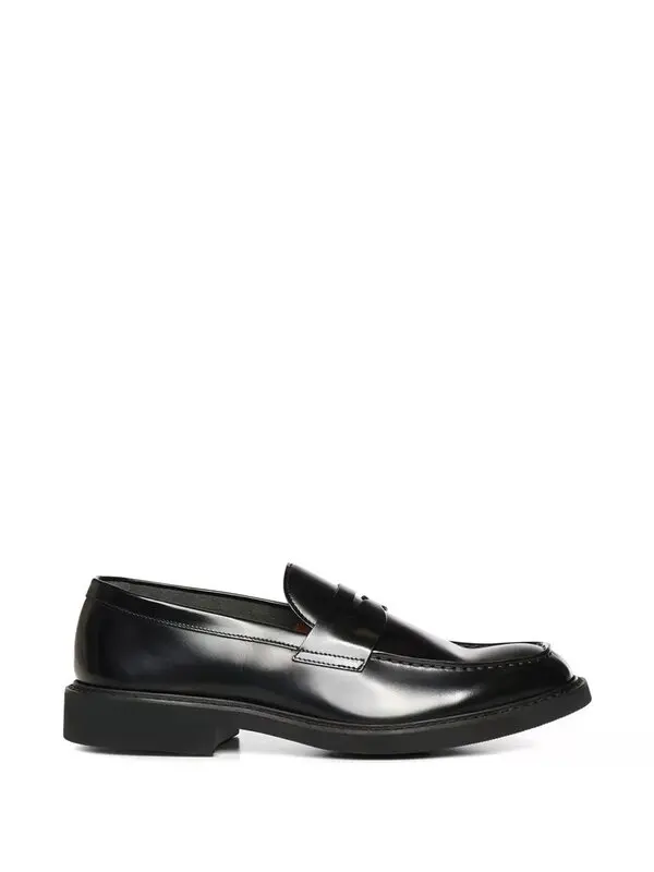 DOUCAL'S Leather Penny Loafers - Black