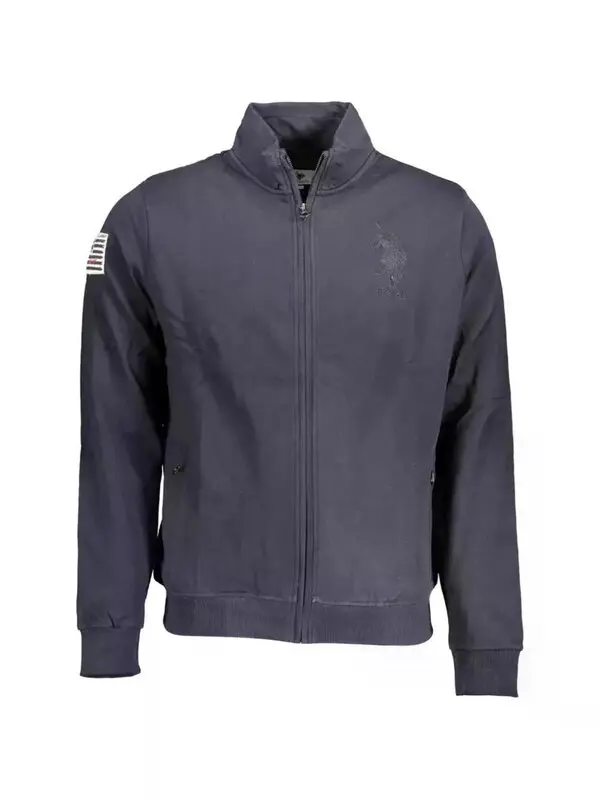 U.s. Polo Assn. Embroidered Logo Zip-up Sweater - Blue