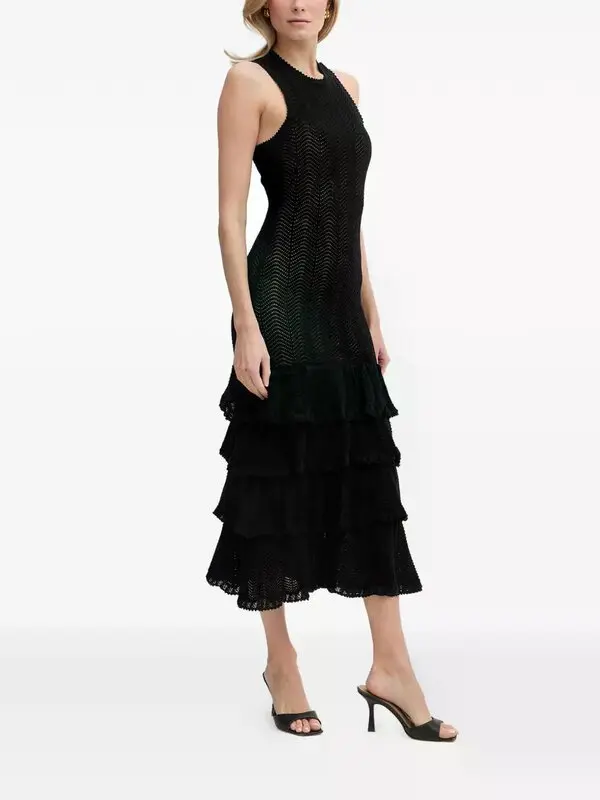 TWINSET Tiered Pointelle-knit Dress
