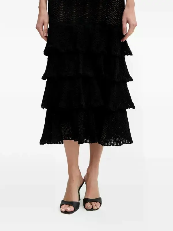 TWINSET Tiered Pointelle-knit Dress