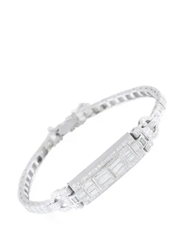 LB EXCLUSIVE Art Deco Diamond Platinum Bracelet - Silver