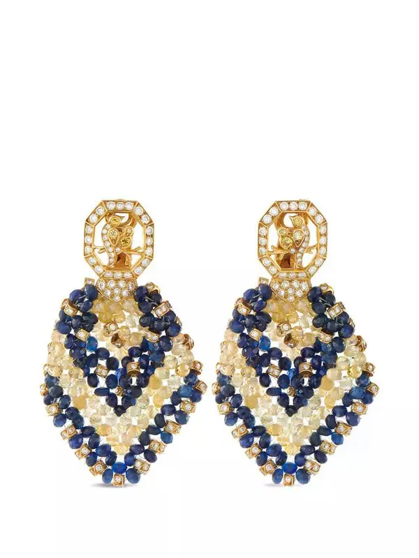 LB EXCLUSIVE Sapphire And Diamond Earrings - Gold