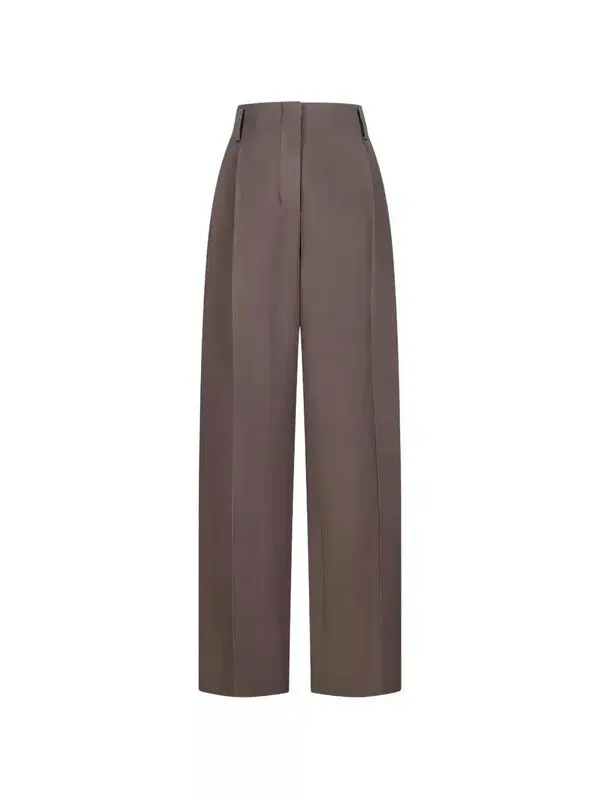 Magda Butrym Pleated Wide Leg Trousers - Brown