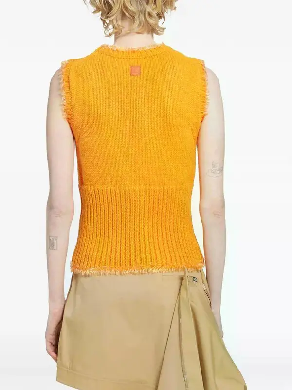 Loewe Ribbed-knit Vest With Fringed Trim