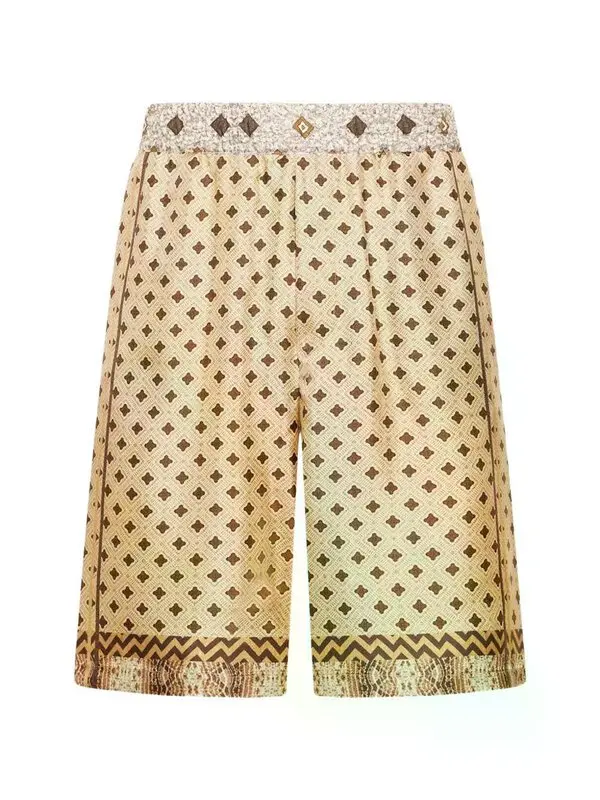 PIERRE-LOUIS MASCIA Geometric-print Shorts - Neutrals