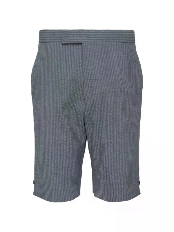 Thom Browne Side-slit Pinstriped Shorts - Grey