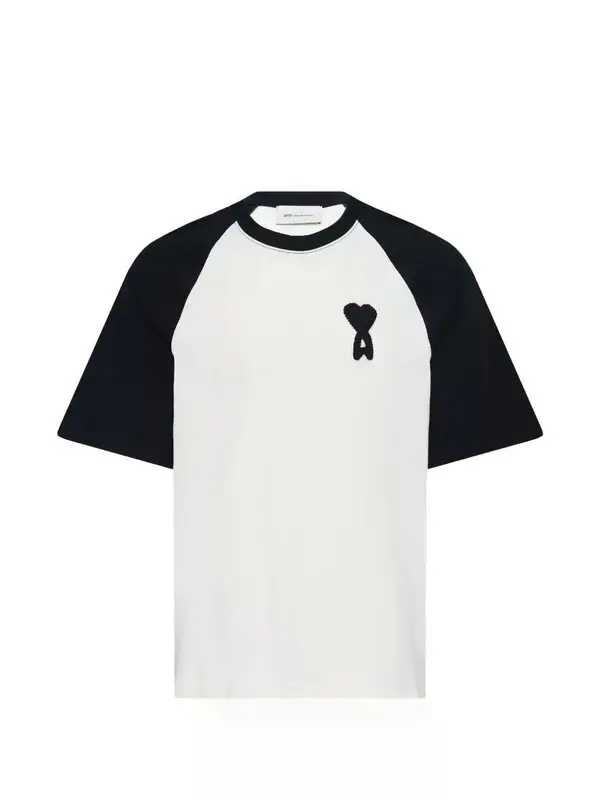 AMI Paris De Coeur Raglan-sleeve T-shirt - Neutrals