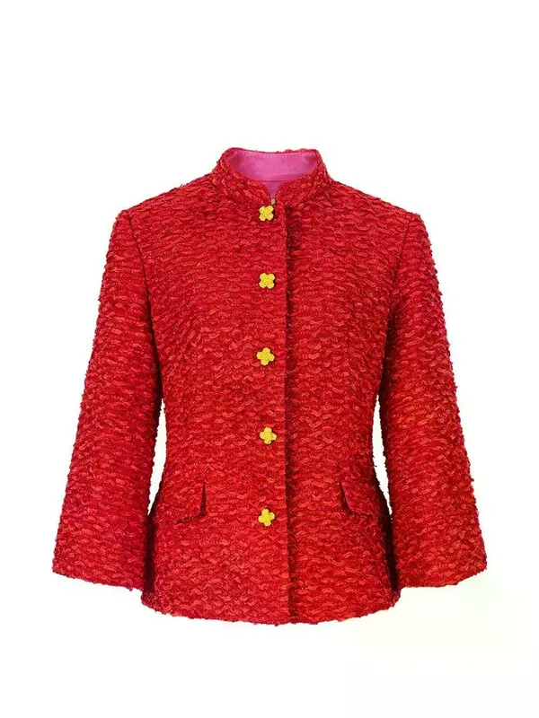 Shanghai Tang Ribbon Tweed Jacket - Red