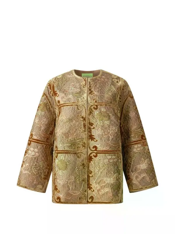Shanghai Tang Tang Embroidered Jacket - Brown