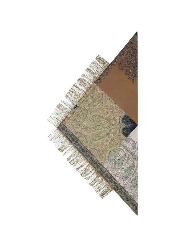 PIERRE-LOUIS MASCIA Paisley-print Fringed Bandana - Brown