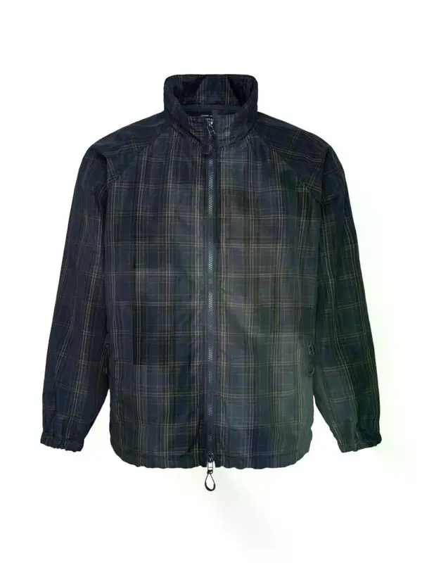 Comme Des Garçons Check-pattern Zip-up Jacket - Blue