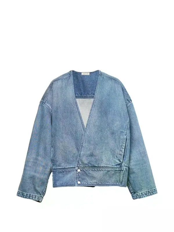 Fear Of God Lapelless Denim Jacket - Blue