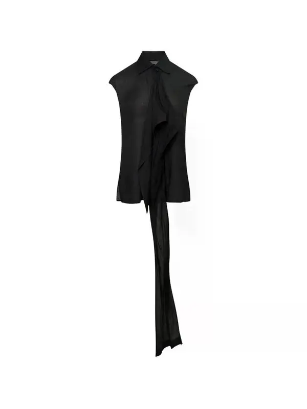 Yohji Yamamoto Draped-stole Sleeveless Shirt - Black