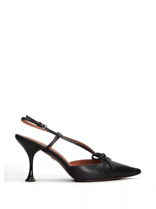 Lola Cruz Audrey Bow-detail Slingback Pumps - Black