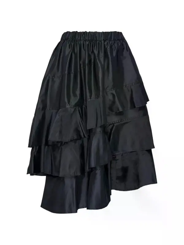 Comme Des Garçons Ruffle-tiered Asymmetrical Skirt - Black