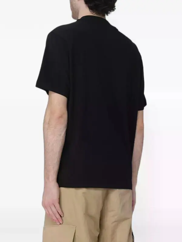BOSS Logo-collar T-shirt In Stretch Cotton - Black