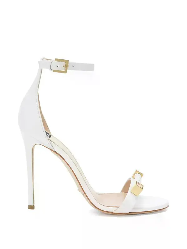 Elisabetta Franchi Logo-embellished Leather Sandals - White