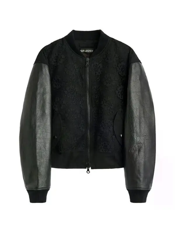 Our Legacy Stage Lace-panelled Bomber Jacket - Black