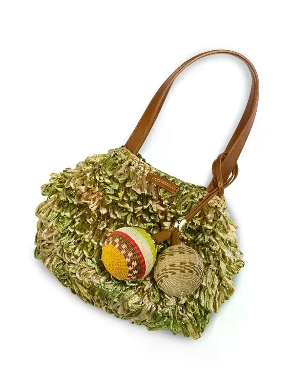 AQUAZZURA Mini Pom Pom Tote Bag
