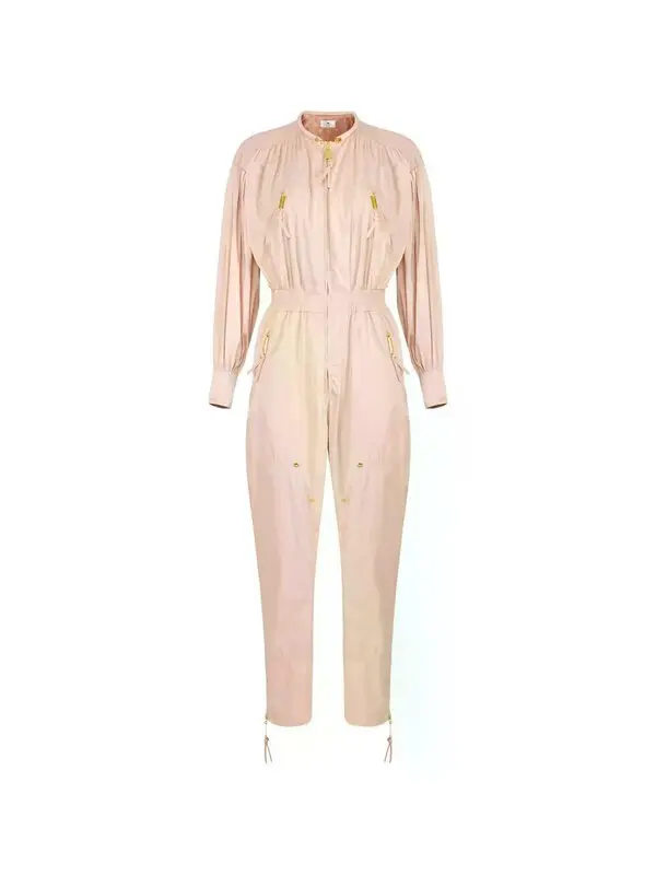 Elisabetta Franchi Rivet-embellished Voile Jumpsuit - Neutrals
