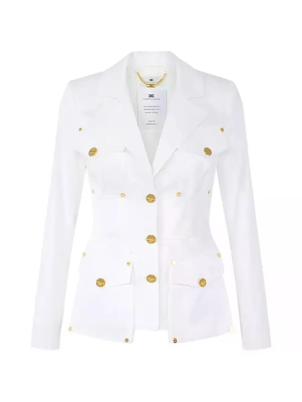 Elisabetta Franchi Gabardine Cargo-pockets Jacket - White