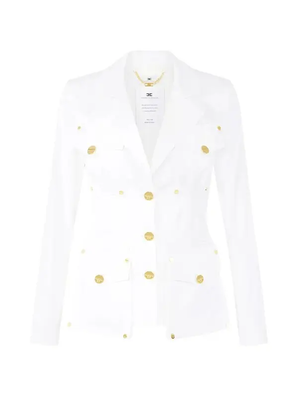 Elisabetta Franchi Gabardine Cargo-pockets Jacket - White