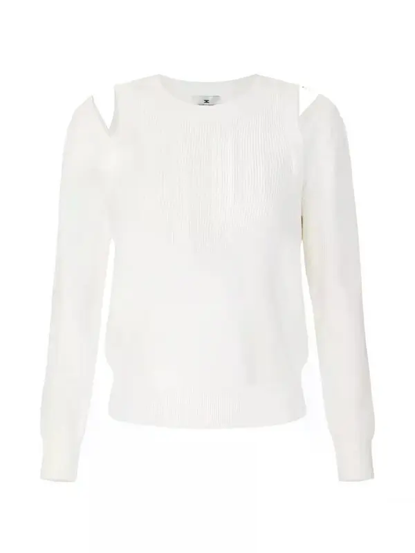 Elisabetta Franchi Cut-out Shoulder-plaque Sweater - Neutrals