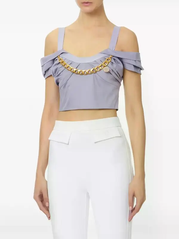 Elisabetta Franchi Off-shoulder Top - Purple