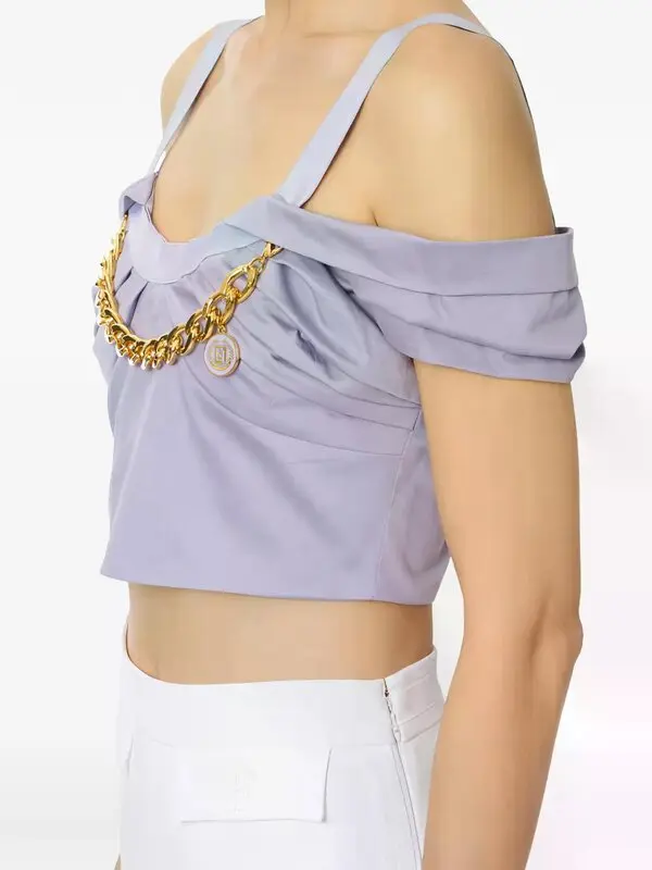 Elisabetta Franchi Off-shoulder Top - Purple