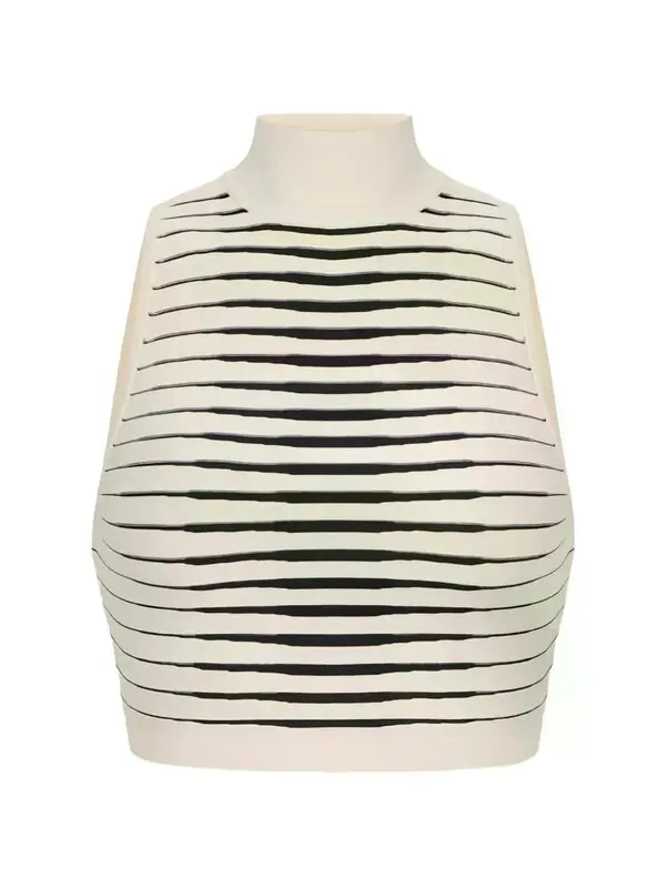 Elisabetta Franchi Striped Knit Top - Neutrals