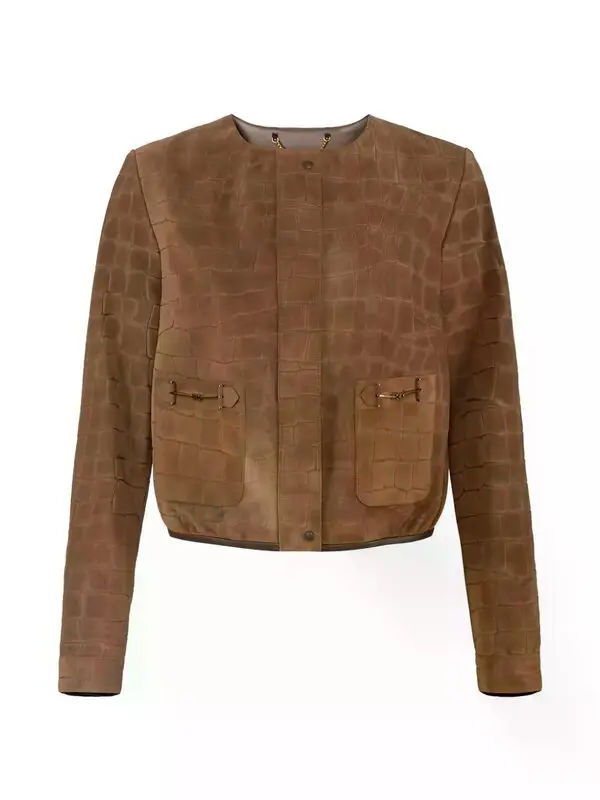 Elisabetta Franchi Horsebit-detail Jacket - Brown