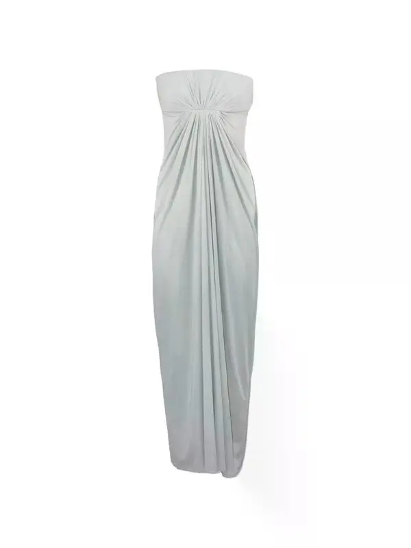 Alberta Ferretti Draped Strapless Dress - Grey