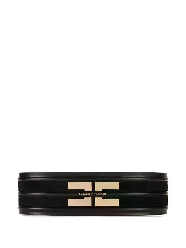 Elisabetta Franchi Logo-plaque Leather Belt - Black