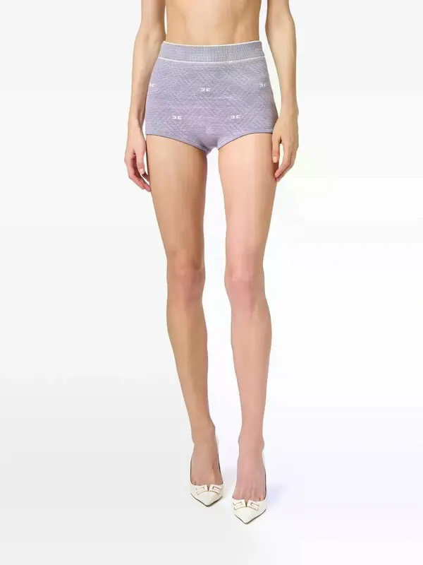 Elisabetta Franchi Diamond Jacquard Knit Shorts
