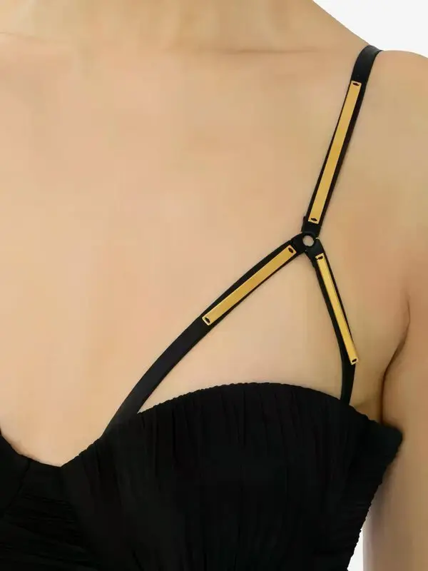 Elisabetta Franchi Bodysuit In Jersey Fabric With Jewel Plaques