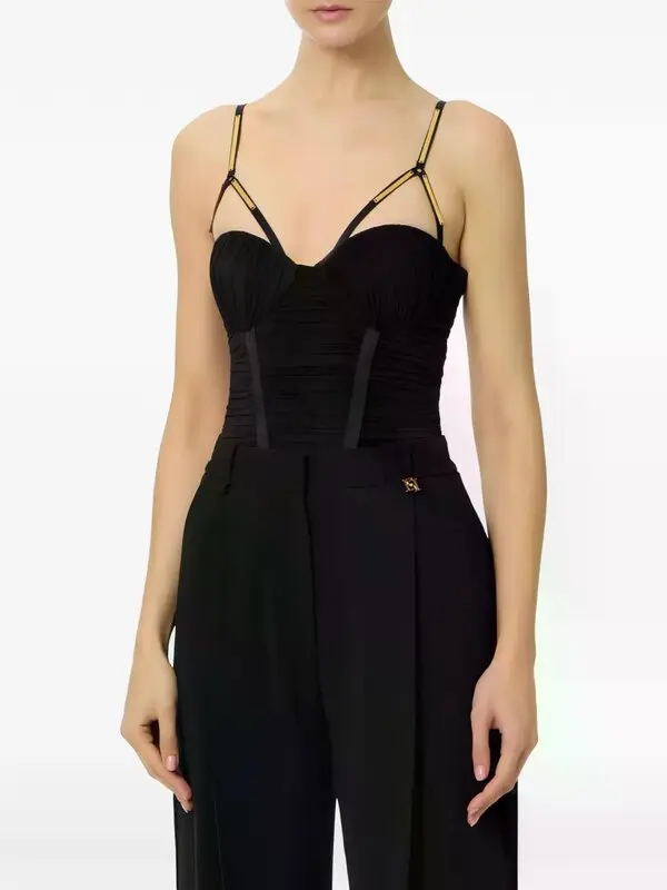 Elisabetta Franchi Bodysuit In Jersey Fabric With Jewel Plaques
