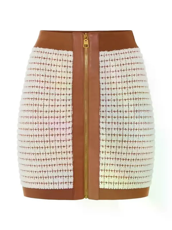 Elisabetta Franchi Zip-up Mini Skirt - Neutrals