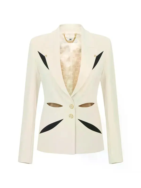 Elisabetta Franchi Cut-out Crêpe Jacket - Neutrals