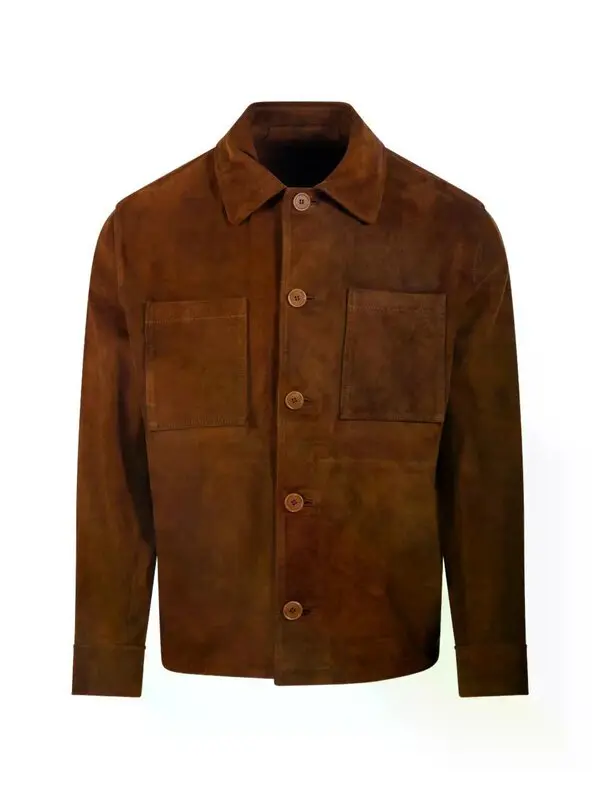 SALVATORE SANTORO Suede Patch-pocket Jacket - Brown