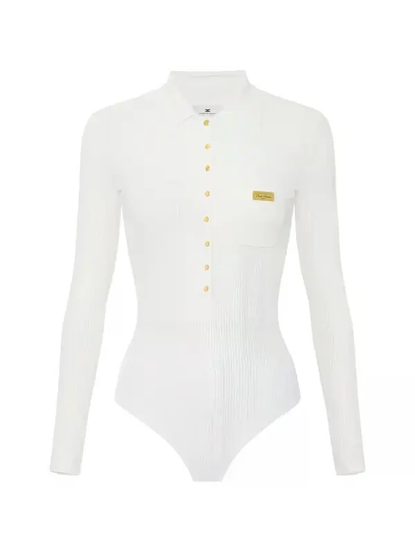 Elisabetta Franchi Micro-braided Knit Bodysuit - White